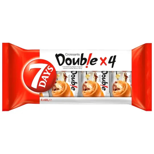 7 Days Double Croissant Kakao und Vanille - 4x60g – Foodpaket