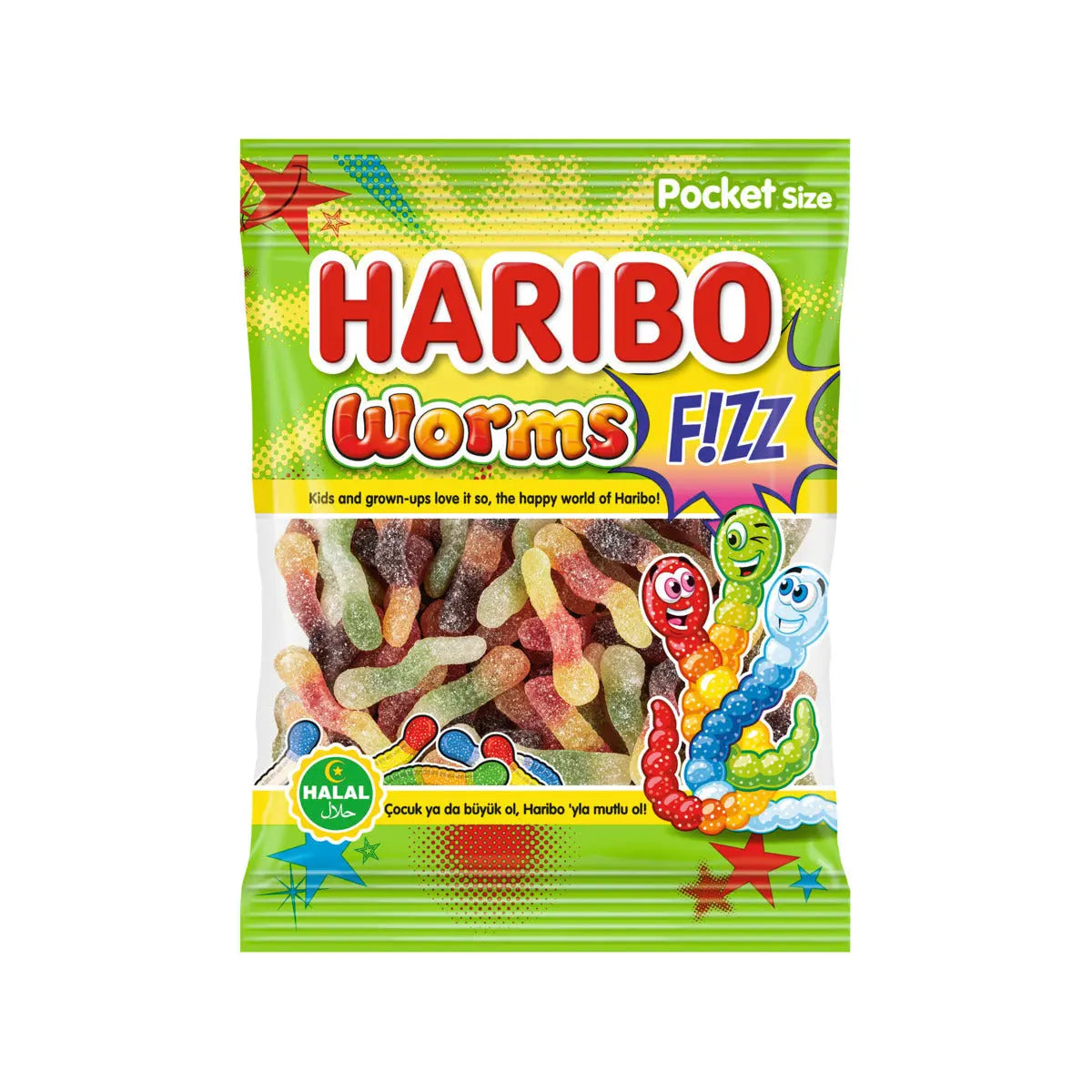 Haribo Fizz Worms - 80g – Foodpaket