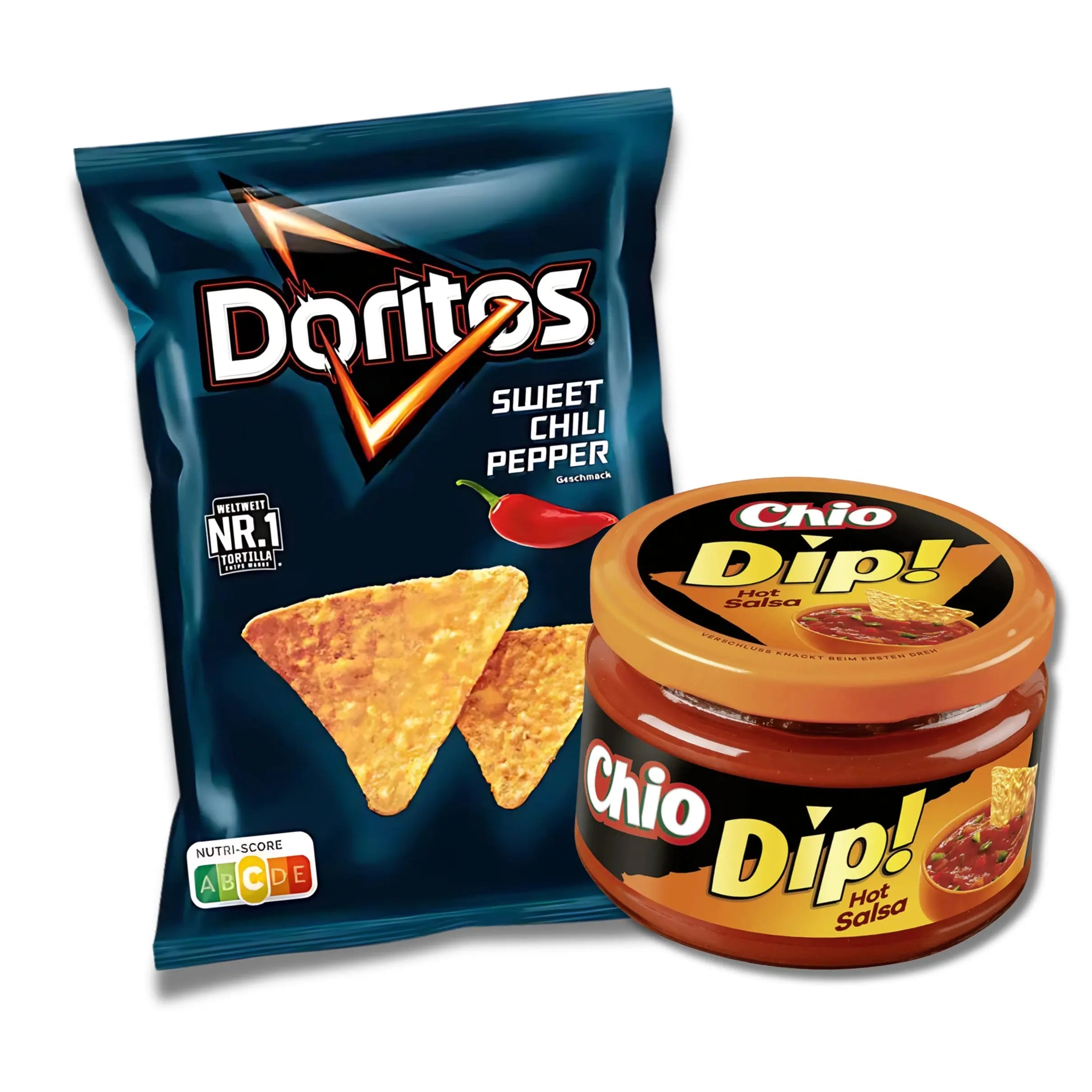Kombi-Angebot: Doritos Sweet Chili Pepper + Chio Dip Hot Salsa – Foodpaket